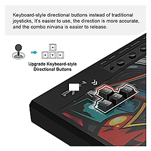DIACCO Joystick Game Controller Fighting Stick Keyboard Control Wired Arcade Fight Stick Compatible with PS4/ PC/Android TV/N-S/Xbox One (Color : White)