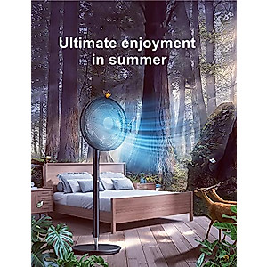 Delvit Standing fan,Oscillating Fan with Remote control,Quiet,Electric Pedestal 13 Speed Levels, 9-Hour Timer, 3 Wind Modes, 14-inch Adjustable Height for House Room Office Bedroom Use (Black)