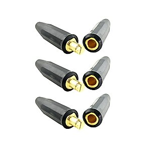 WeldingCity 3-pk Positive Cam Twist-Lock Insulated Connector Pair (Male/Female) Tweco/Lenco Style 2-MPC/LC-40 for Welding Cable #4-2/0 (25-50mm) (Pack of 3 Pairs)