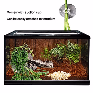 kathson 4 PCS Reptile Vines Plants Flexible Bendable Jungle Climbing Fake Vine Terrarium Plastic Plant Leaves Pet Tank Habitat Decor for Bearded Dragons Lizards Geckos Snakes Frogs