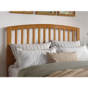 AFI Richmond Queen Solid Wood Headboard with Attachable Charger in Light Toffee
