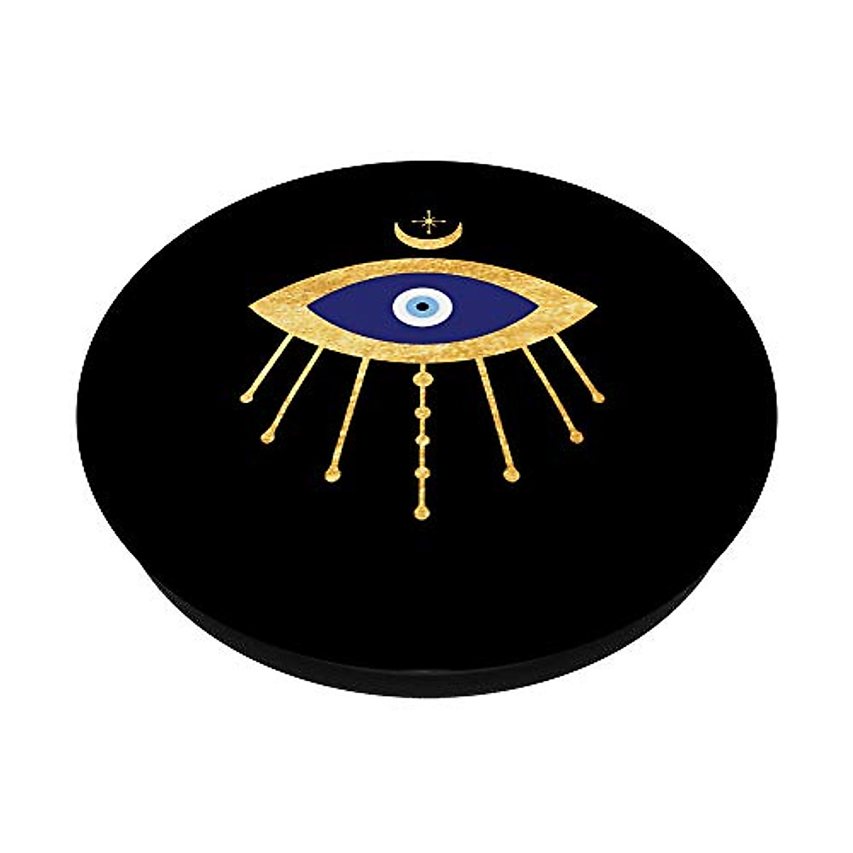 All Knowing Seeing Blue Evil Eye with Eyelashes on Black PopSockets PopGrip: Swappable Grip for Phones & Tablets