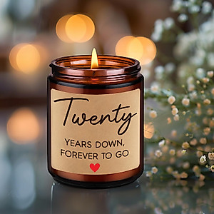 Fairy's Gift 20th Anniversary Candle Gifts, 20 Year Anniversary Romantic Gifts for Him Her Husband Boyfriend Wife GF, 20th Anniversary Couples Gifts, 20th Wedding Anniversary Happy Gifts for Couple