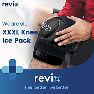 REVIX 20'' XXXL Reusable Ice Knee Wrap for Discomfort Reduction, Cold Therapy Gel Pack for Knee, Back, Shoulder Relaxation and Post-Workout Recovery, Soft Plush Lining Cold Pack