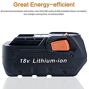 Epowon 18 Volt 6.0Ah Lithium Ion Compact Battery Compatible with RIDGID 18V Drill R840087 R840083 R840084 R840086 AC840085 AC840087P