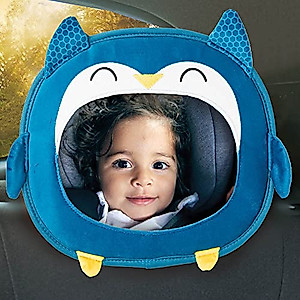 Diono Easy View Owl Character Baby Car Mirror, Safety Car Seat Mirror for Rear Facing Infant, Fully Adjustable, Wide Crystal Clear View, Shatterproof, Crash Tested