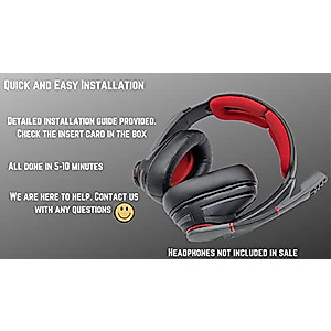 Premium Ear Pads Compatible with Sennheiser GSP 370, Sennheiser GSP 350, GSP 303, GSP 302, GSP 301 and GSP 300 Headphones. Premium Protein Leather | Soft High-Density Foam