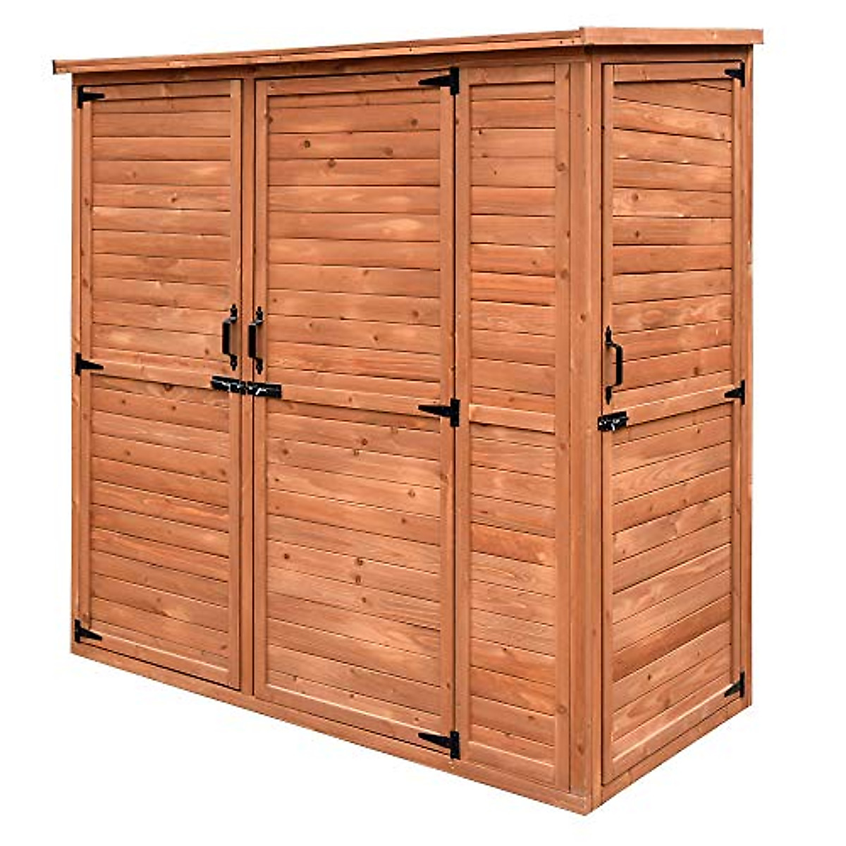 Leisure Season TDS7236 Three Door Lean Storage Shed, Medium Brown
