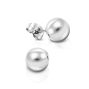 Silver Earrings Balls 8mm - Silver Ball Earrings 8mm - Women Silver Ball Earrings - Ball Earrings - Silver Ball Stud Earrings for Women