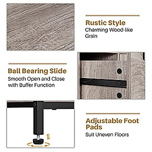 Yaheetech 2-Piece Bathroom Furniture Sets, Includes 3-Tier Over-The -Toilet Storage Organizer Rack Stand with Door, Rustic Floor Storage Cabinet with 2 Open Shelves for Bathroom, Gray