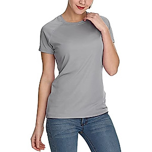 BALEAF Women's UPF 50+ UV Protection Shirts Short Sleeve T-Shirts SPF Sun Shirts Quick Dry Outdoor Performance Tops Light Grey Size S