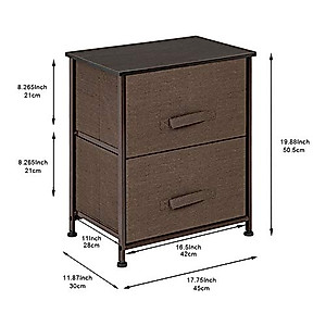 Corodo 2 Drawers Dresser Fabric Furniture Storage Tower Unit for Bedroom, Hallway, Entryway, Hallway Closet Organizers - Sturdy Steel Frame, Wood Top, Easy Pull Handle Bins