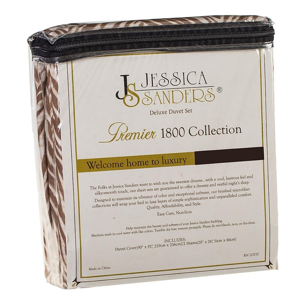 Jessica Sanders Authentic 1800 Series 3pc Duvet Cover Set - King Size, Jaguar, Golden Brown