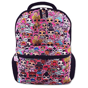 L.O.L. Surprise! Dolls Girls 16" School Backpack (One Size, Black/Pink)
