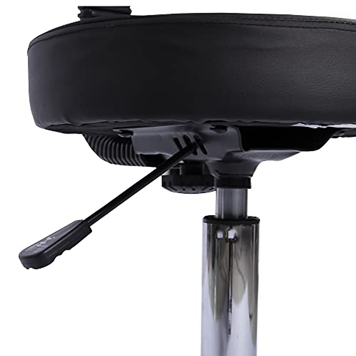 Naomi Home Adjustable Rolling Stool with Wheels Professional Office Stool Height Adjustable with Ergonomic Tilting Backrest for Computer, Studio, Workshop, Office, Home Office Black