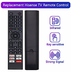 MYHGRC Replacement Hisense TV Remote EN2A27 for Hisense Smart TV Television Remote EN2A27, No Setup Needed Hisense Smart TV Remote with Netflix, Vudu, Amazon and YouTube Buttons …