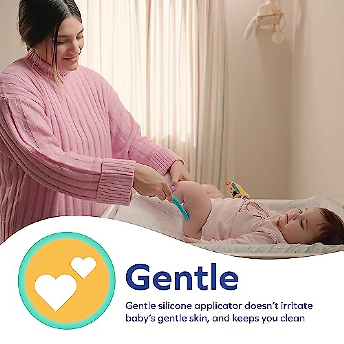 Talbot's Diaper Cream Soft Silicone Brush with Suction Base & Hygienic Case, Aqua, Mini Size, 2 Piece