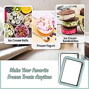 Instant Ice Cream Maker, Rolled Ice Cream Maker, Instant Gelato Pan/Roll, Homemade DIY Ice Cream for Fun Parent-Child Activities for Families Mint Green