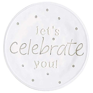Mud Pie Celebrate You Dinner Plate, White, 11 1/2" dia