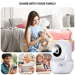WiFi Security Home Camera，Baby Monitor Wireless IP Camera with Night Vision Two Way Audio Cloud Storage， Supports 5G WiFi，up to 128GB（White） Indoor Camera