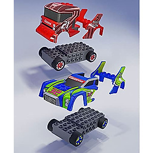 Carrera GO!!! Build 'N Race 62529 Racing Set 3.6 Electric Powered Slot Car Racing Kids Toy Blocks Race Track Set Includes 2 Hand Controllers and 2 Cars in 1:43 Scale