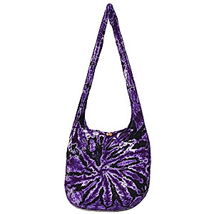 TIE DYE Bohemian Hipster Hobo Boho Hippie Crossbody Bag Purse Twist 39" (Violet)