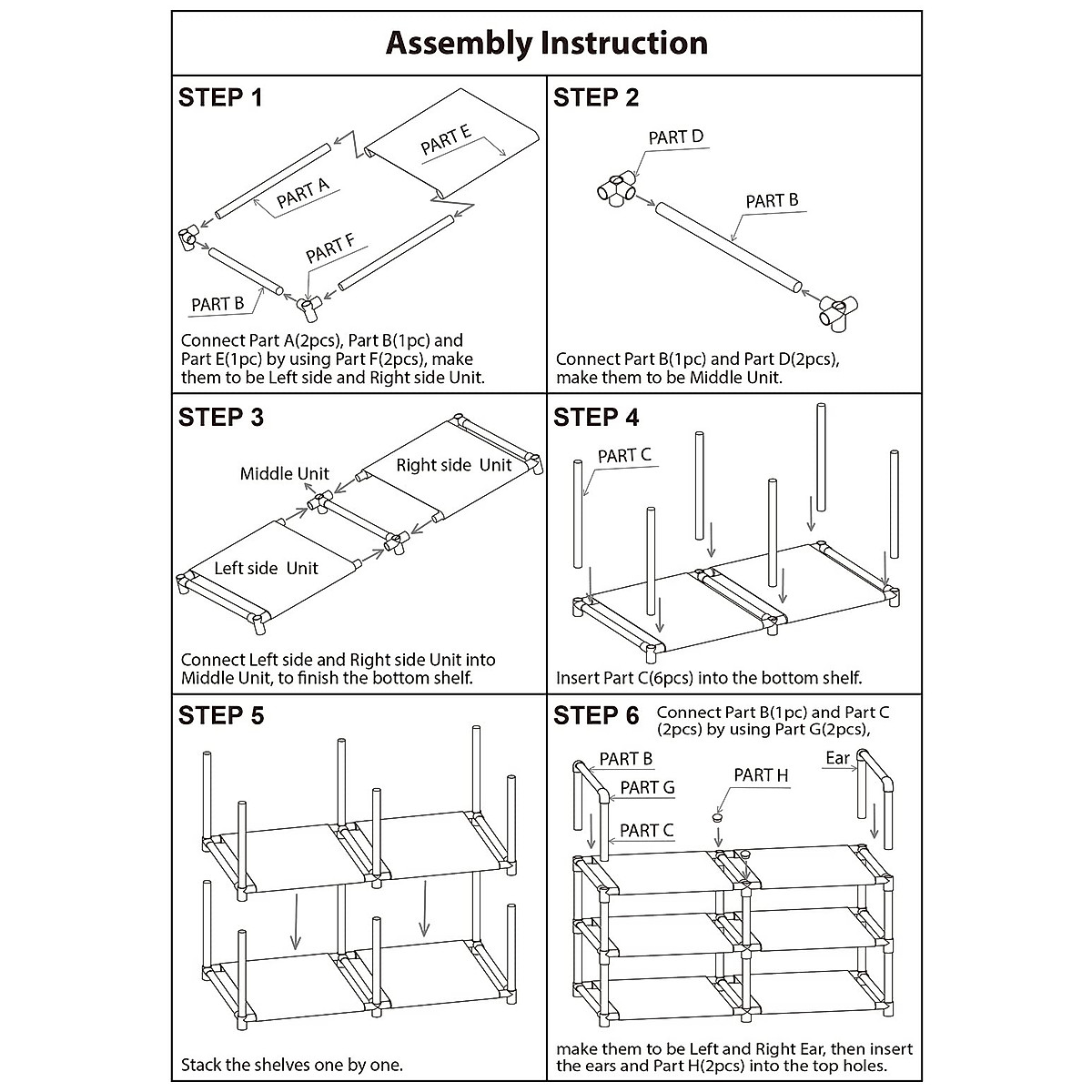 FIDUCIAL HOME 3 Tiers Shoe Rack 12-15 Pairs Sturdy Shoe Shelf