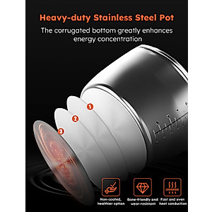 Nuwave Duet Air Fryer and Electric Pressure Cooker Combo with 2 Switchable Lids, 300 FoolProof One-Touch Presets, Crisp&Tender Tech, 6QT Heavy-duty Stainless Steel Pot, 15+ Safety Features, Max 105Kpa