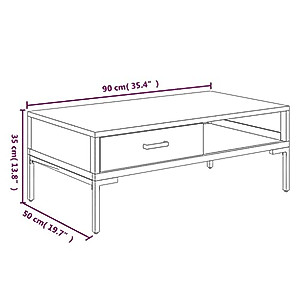 QJBSAVVA Coffee Table Black 35.4"x19.7"x13.8" Solid Wood Pine,Living Room Furniture Side Tables Narrow Bedside Tables Suitable for Meeting Rooms, Reception Rooms, Offices
