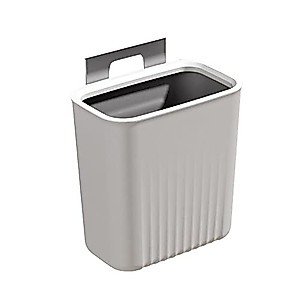 Kitchen Trash Can with Lid - Trash Can 9L Large Capacity Wide Opening Plastic Wall-Mounted Cabinet Sliding Rubbish Bin Household Products - Green A