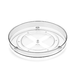 Ravinte Lazy Susan Turntable Organizer - Clear Plastic Rotating Storage Collection for Refrigerator - Spinning Round Spice Organizer for Kitchen Cabinets - 10.6 Inch 1 Pack