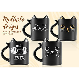 Onebttl Funny Cat Coffee Mug, Cat Mug with Cat Ears and Cat Tail Handle, Cat Gifts for Cat Lovers on Christmas, Birthday - Best Cat Mom Ever