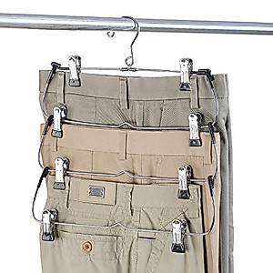 Organize It All 4 Tier Folding Skirt/Slack Hanger with Clips