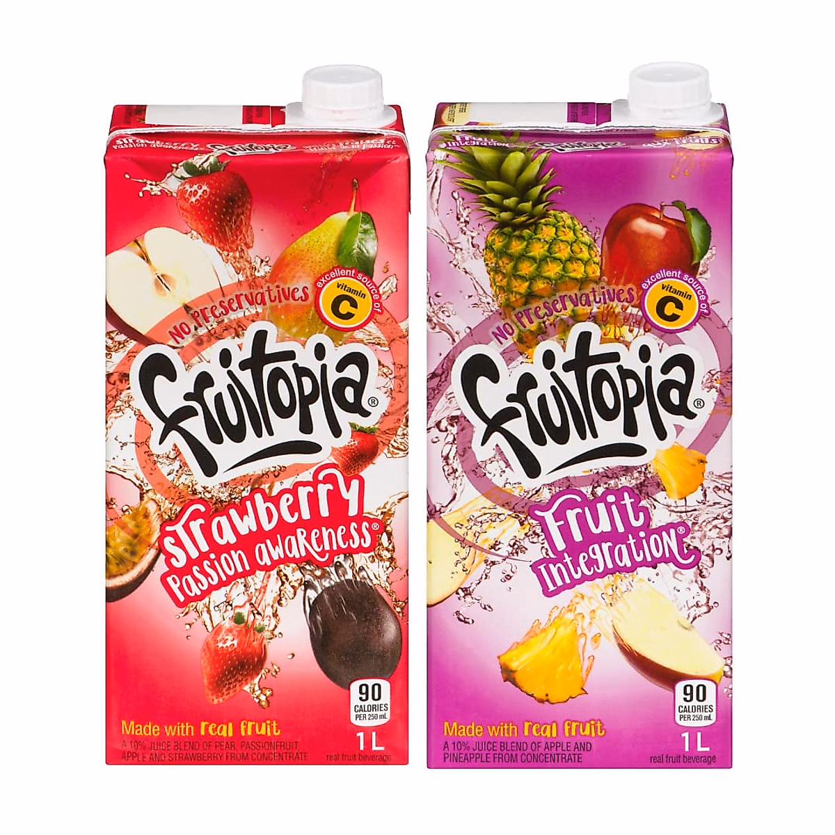 Fruitopia Strawberry Passion Awareness & Fruit Integration Juice, 1L/33fl.oz (Pack of 2) Shipped from Canada