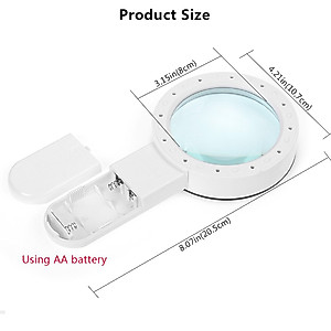 Magnifying Glass with Light, 30X Illuminated Large Magnifier Handheld 12 LED Lighted Magnifying Glass for Seniors Reading, Soldering, Coins, Jewelry, Macular Degeneration(Silver Button)