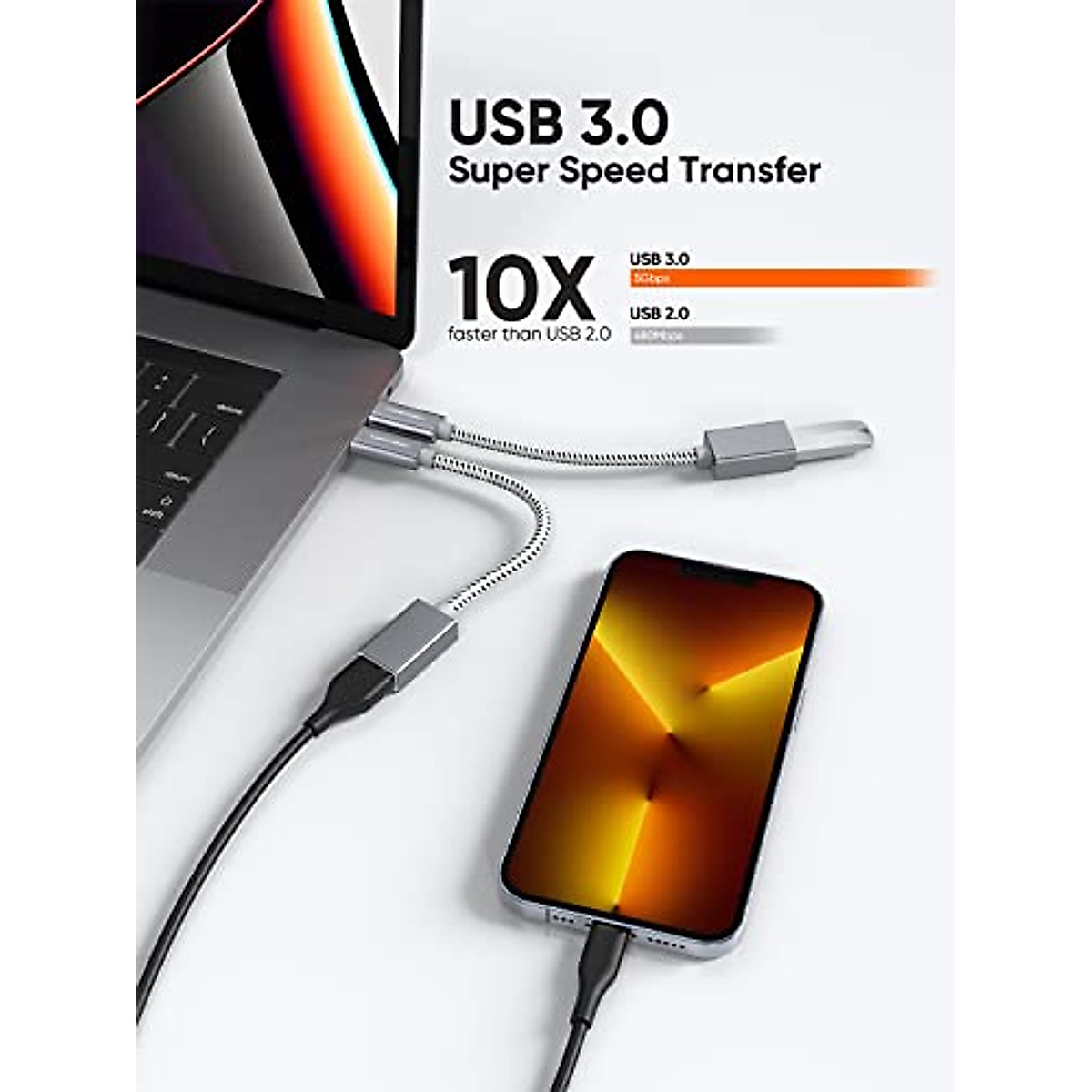 CableCreation USB to USB C Adapter(0.5FT/0.15M), USB C OTG Cable,Type C to USB A Female Connector Compatible with MacBook Pro Air,iPad Mini/Pro,XPS,Galaxy S22