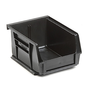 Plastic Stacking Bin, 4-1/8 x 5-3/8 x 3, Black - Lot of 24