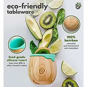 Bamboo Baby and Toddler Sippy Cup - 5 Oz Eco-Friendly Dinky Cup with Cute Silicone Drip Rim for Teeth and Gum Protection - Ideal Toddler Transition Cup (Green)