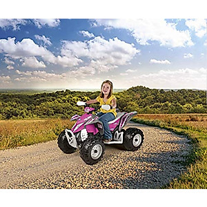 Peg Perego Polaris Outlaw Pink Power 12 Volt Ride on Quad