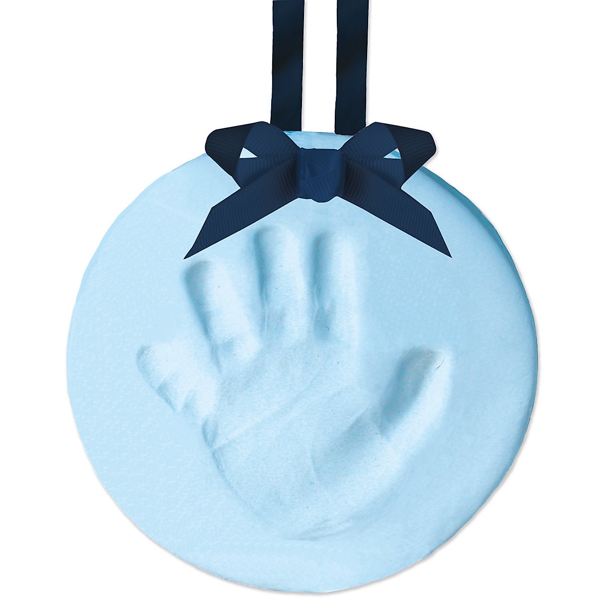 Tiny Ideas Baby Handprint or Footprint DIY Keepsake Ornament Kit, Baby Boy Nursery Décor, Newborn Gift for Expecting Parents, Blue