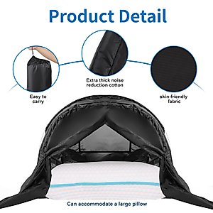 Indoor Blackout Noise Reduction Tent for Restful Sleep Portable Solution for Light Blocking and Noise Reduction Earplugs and Earmuffs Alternatives Sleep Improvement