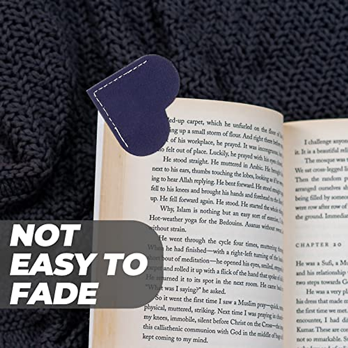 Abaodam 7pcs Leather Heart Bookmark Corner Page Book Marks Protector Cute Handmade Book Reading Gift for Office School Book Lovers Bookworm Present