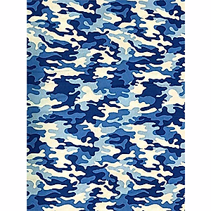 100% Cotton Quilt Prints Fabrics Camouflage / 45" Wide/Sold by The Yard (Blue)