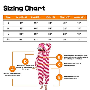 RESSBER Unisex Adult Onesie Pajamas Animal One Piece Halloween Costume Christmas Sleepwear Jumpsuit（Large，Pink Cheshire Cat）