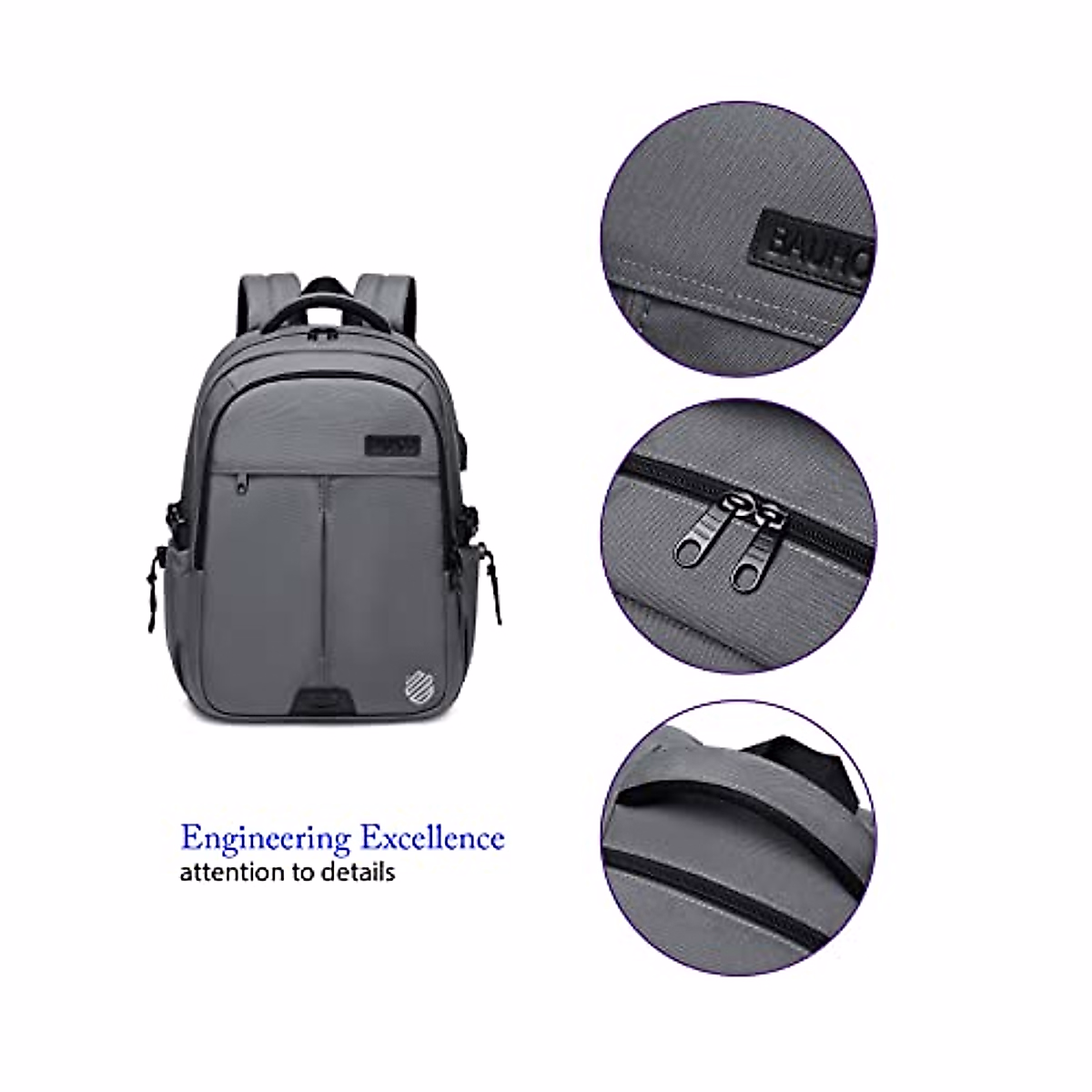 BAUHOO Ballistic Resistant Backpack (Double Shield) Grey