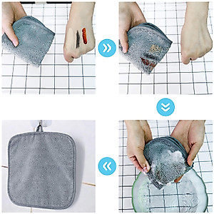 Polyte Premium Hypoallergenic Microfiber Makeup Remover and Facial Cleansing Cloth, 8 x 8 in, 6 Pack (Gray)