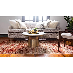 Unique Loom Autumn Collection Modern Contemporary Casual Abstract Area Rug (Terracotta/ Beige Rustic, 9 x 12 ft Rectangular)