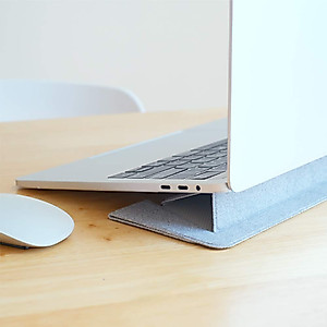 SenseAGE Flat Foldable Laptop Stand, Invisible Lightweight Laptop Stand, Anti-Slide and Portable Notebook Stand, Compatible with MacBook Air/MacBook Pro, Tablets and Laptops up to 15.4”, Denim Grey