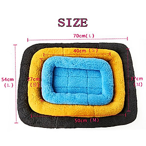 XIAOYU Winter Warm Comfortable Pet Dog Cat Sleeping Bed Mat for Pet House/Kennels/Cage/Crate Bed, Yellow, M