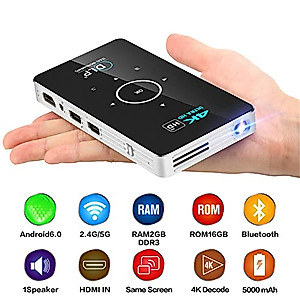 Wave Bracelet UHD Mini Support Smart 1080P for Home TF 4K Portable USB Card HDMI Projector Projector (A, One Size)